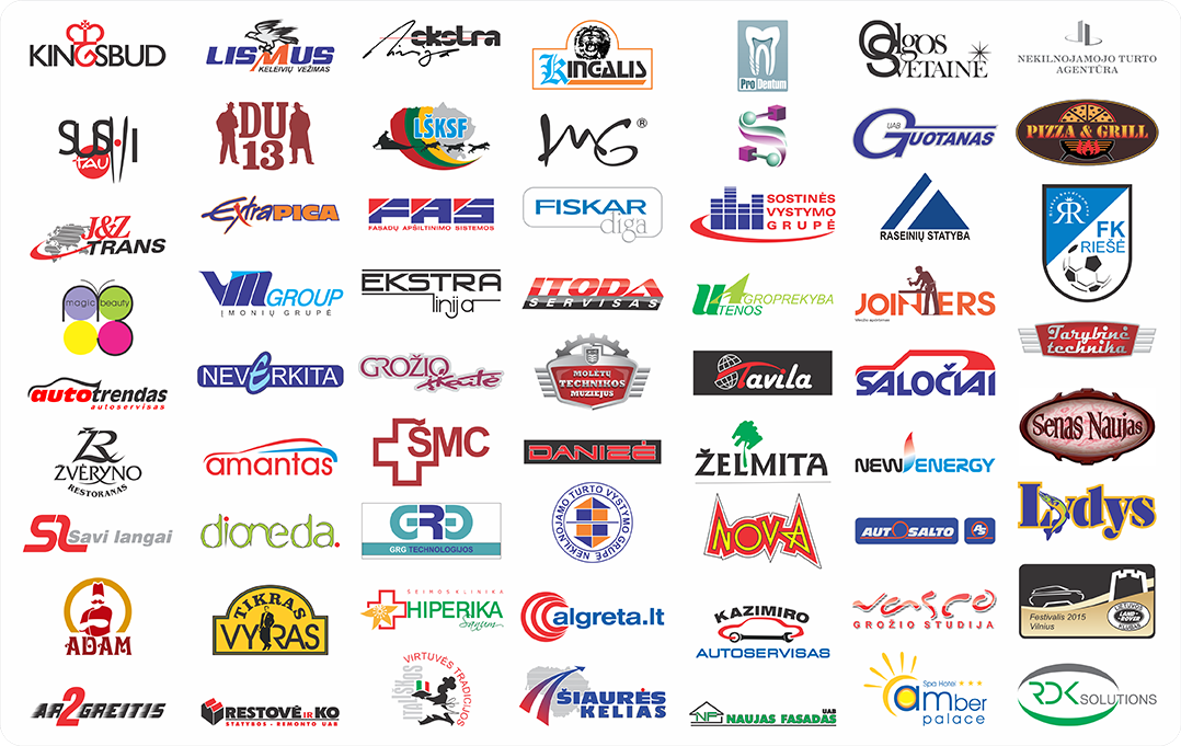Logotipai - Iškabų projektavimas, gamyba ir montavimas